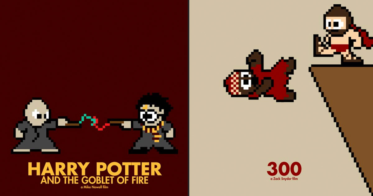 14 posters de films bien connus en version 8-bit